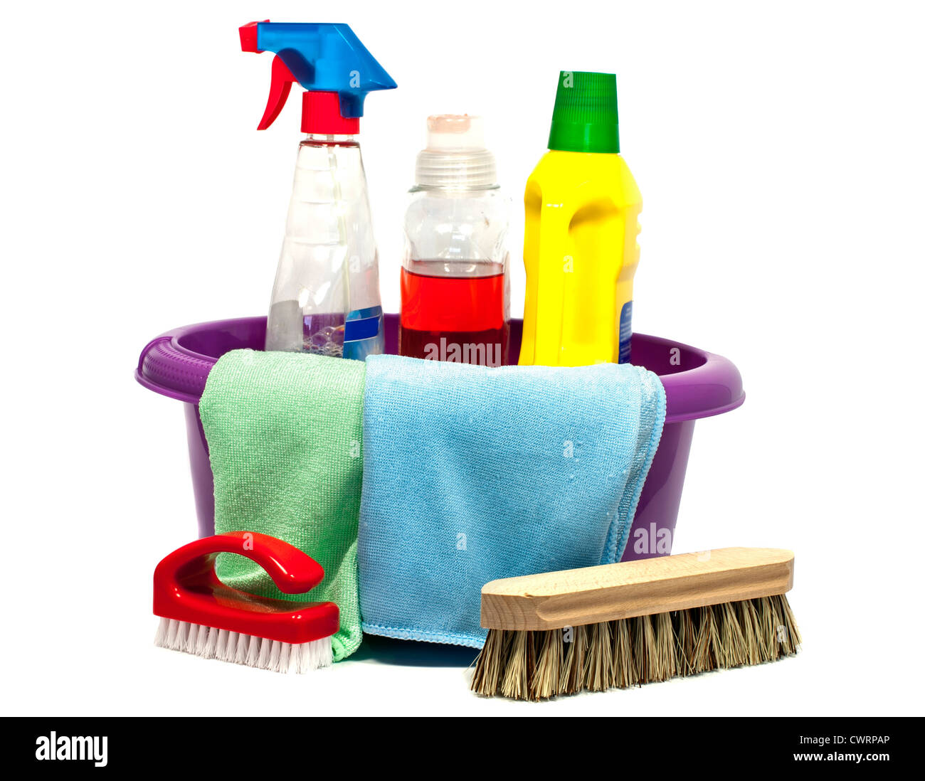 House cleaning tools washing Cut Out Stock Images & Pictures - Alamy