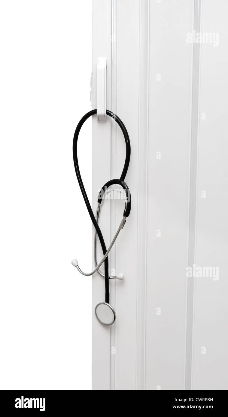 Medical stethoscope hanging on the door Stock Photo - Alamy