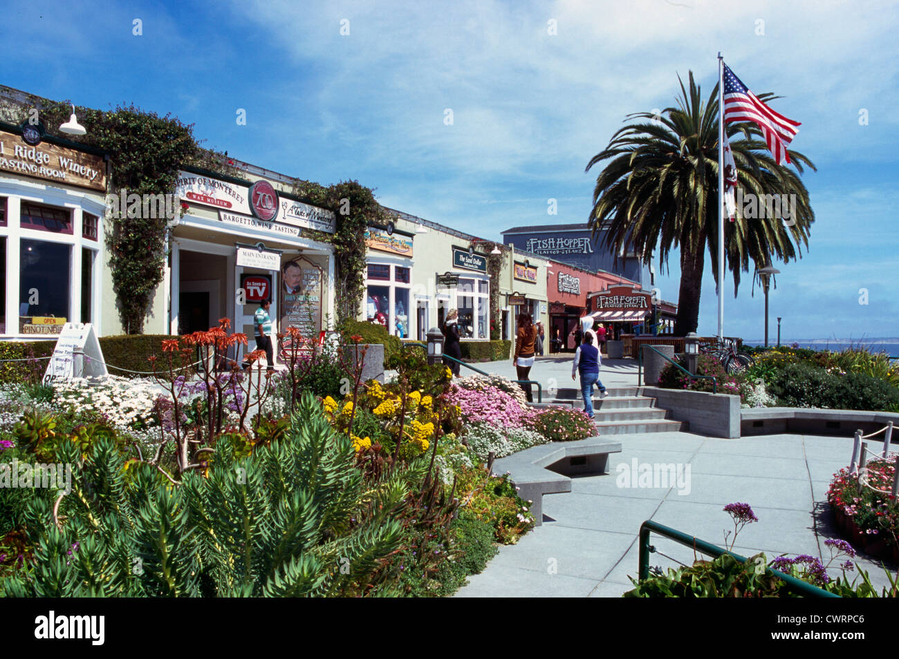 Monterey, California, USA - Shops and Restaurants at Steinbeck Plaza ...