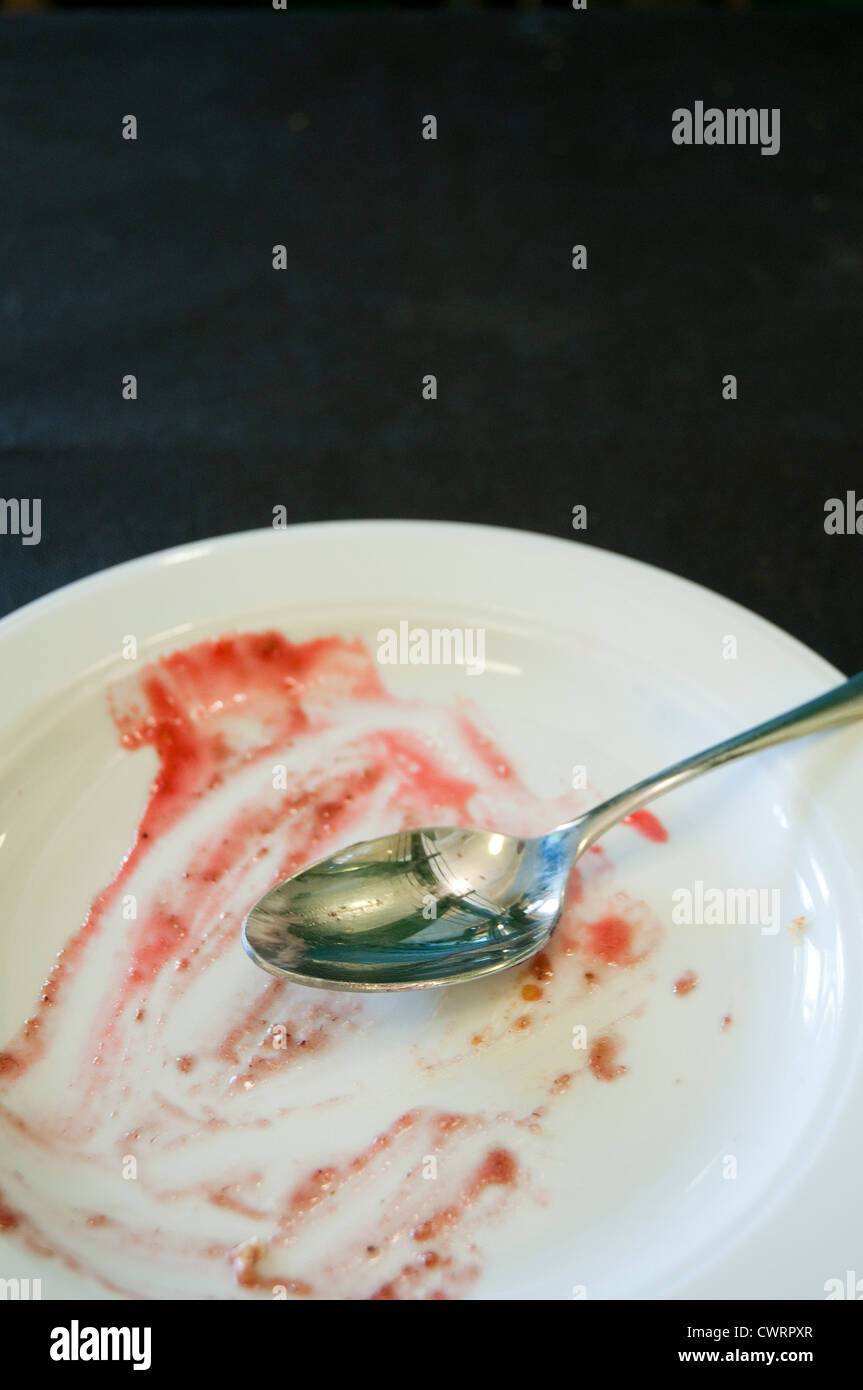 Empty plate after dessert Stock Photo - Alamy