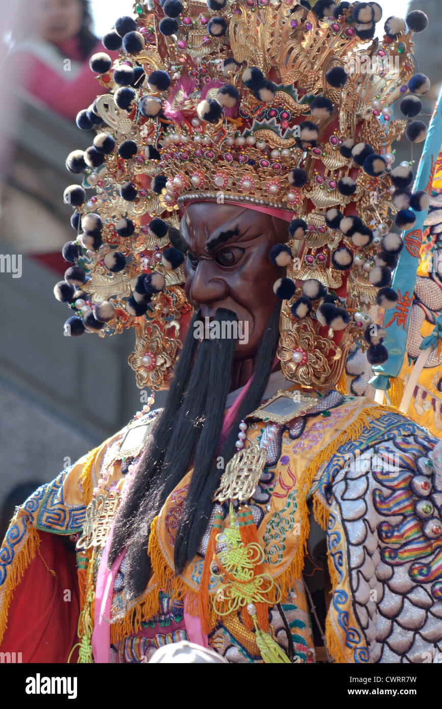 A figure of a taoist god at the "Pigs of God" festival around Chinese ...
