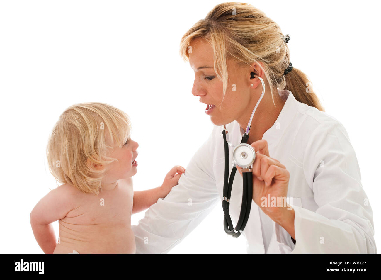 Female doctor with child Stock Photo - Alamy
