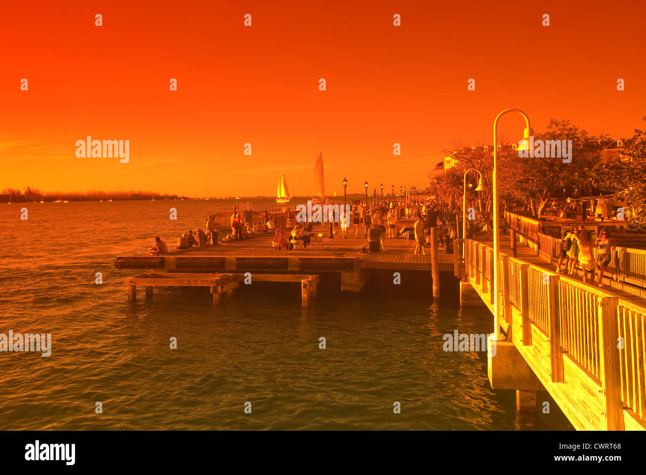Key west florida mallory square sunset hi-res stock photography and ...