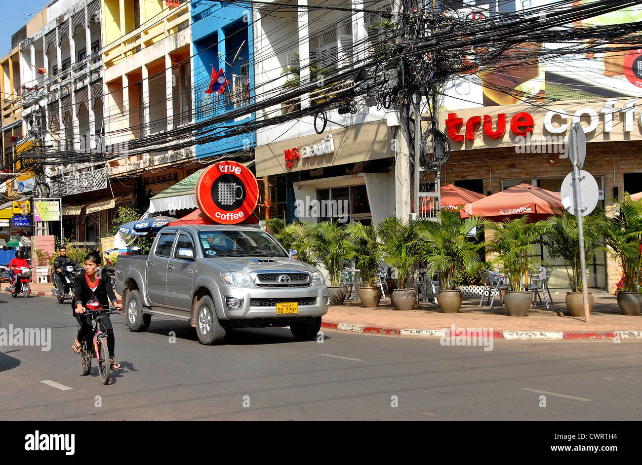 street scene Vientiane Laos Stock Photo - Alamy