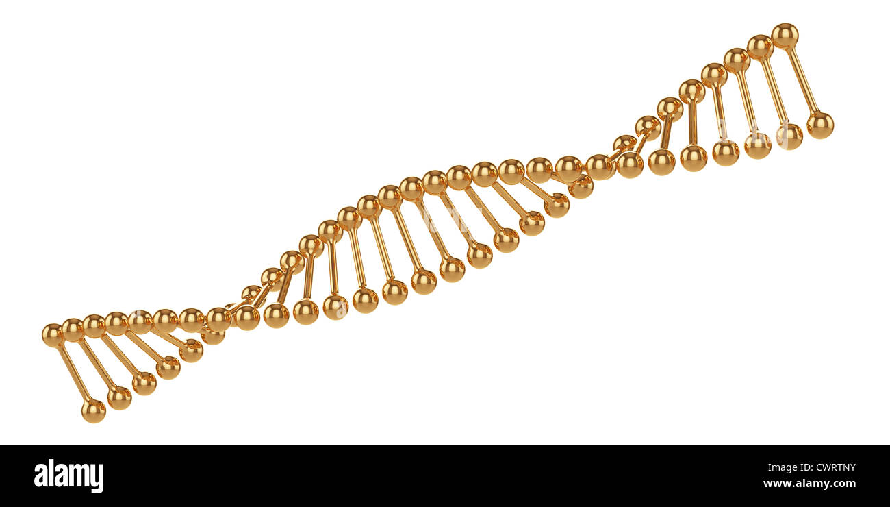 Illustration of gold dna model isolated on white background Stock Photo ...