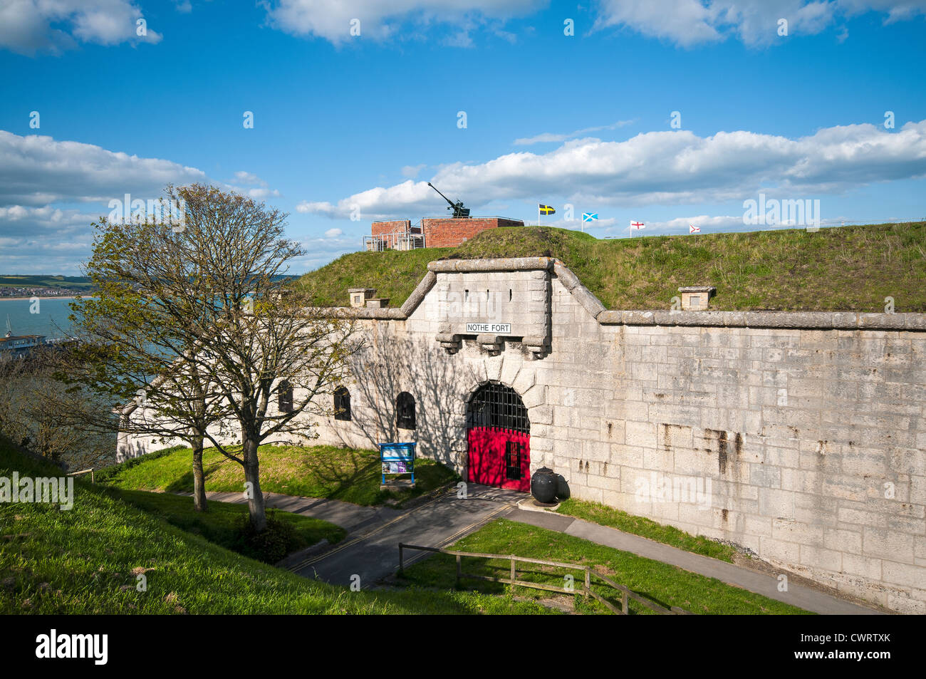 Nothe Fort at the entrance to Weymouth Harbour in Dorset, England, UK ...