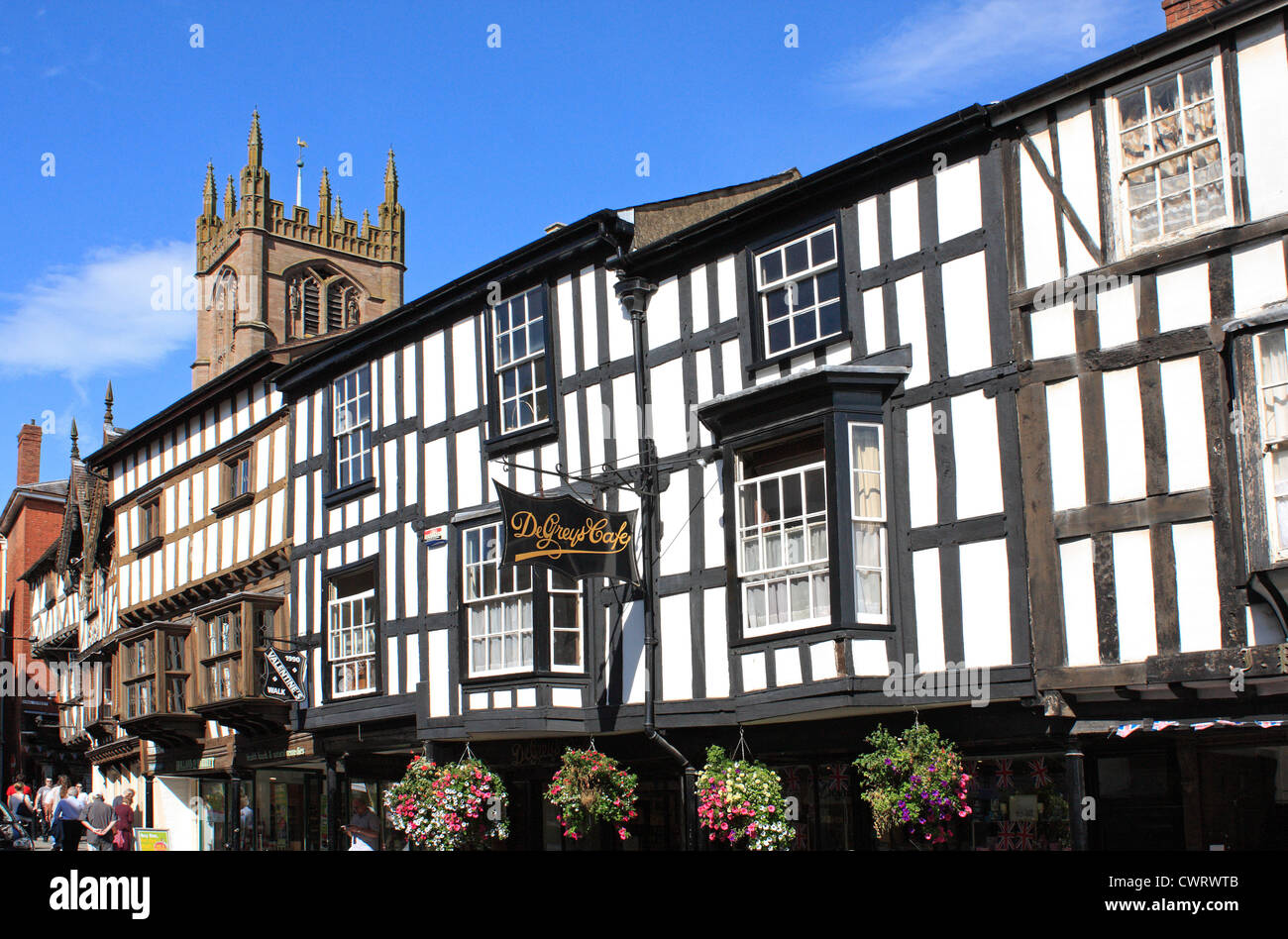 Broad Street and the Buttermarket Ludlow Town Shropshire Salop England ...