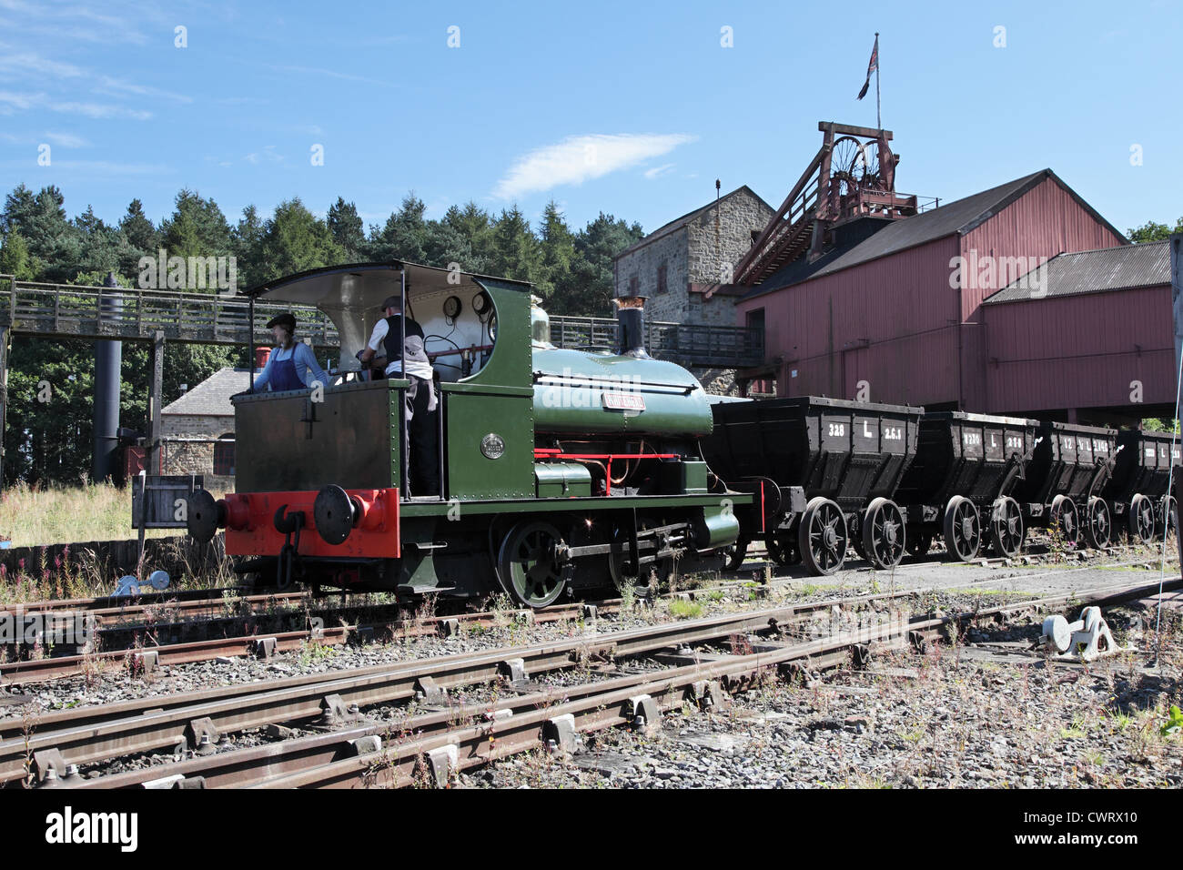 1908 Peckett Steam tank loco "Whitehead" hauling rake of Victorian ...