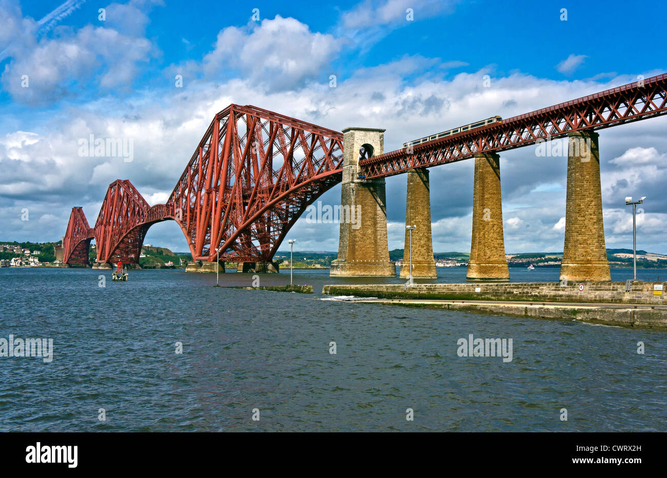 The iconic Forth Rail bridge viewed from the South Queensferry ...