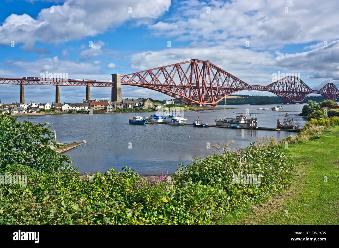 The famous Forth Rail Bridge linking North Queensferry with South ...