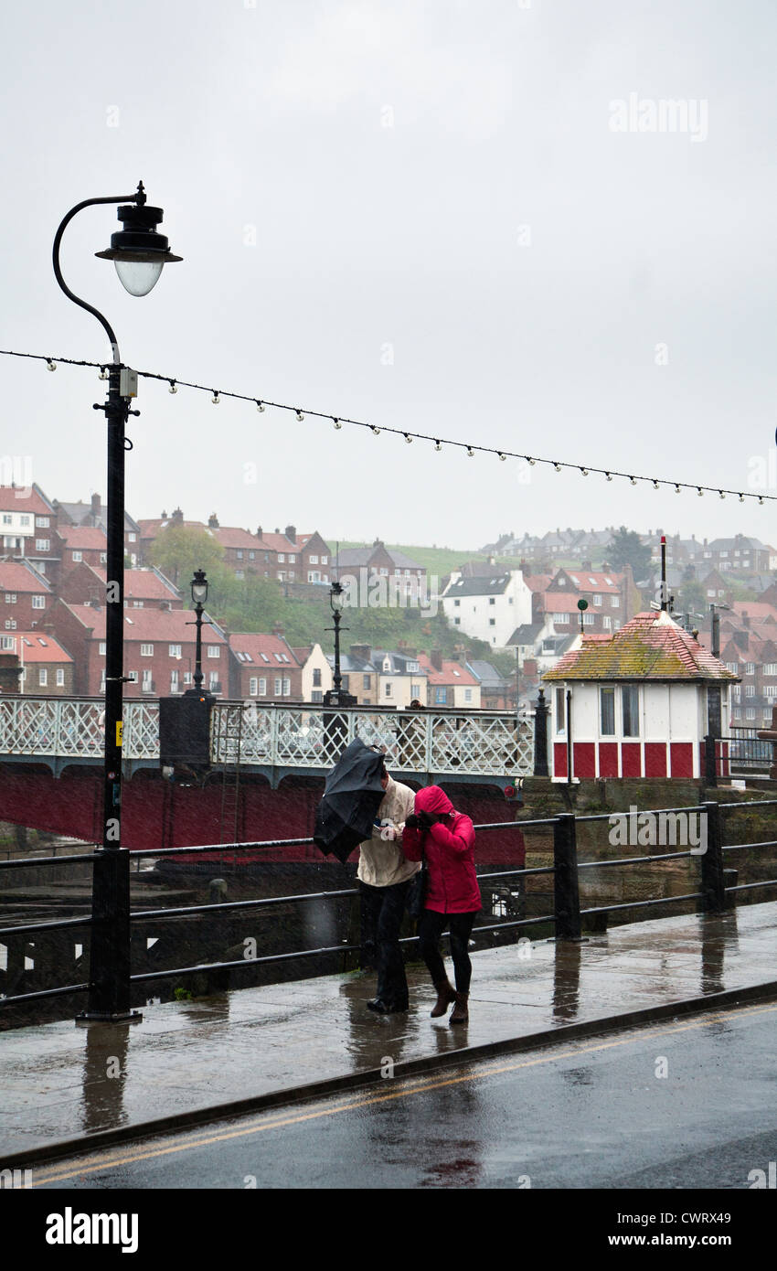 A Rainy day in Whitby, North Yorkshire Stock Photo - Alamy