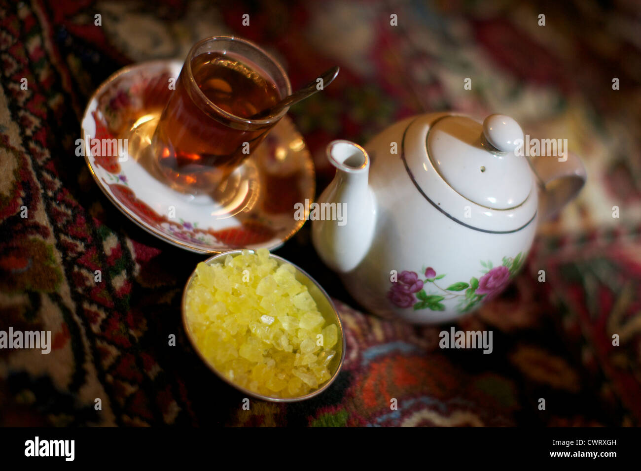 A classical tea set and sugar Stock Photo - Alamy