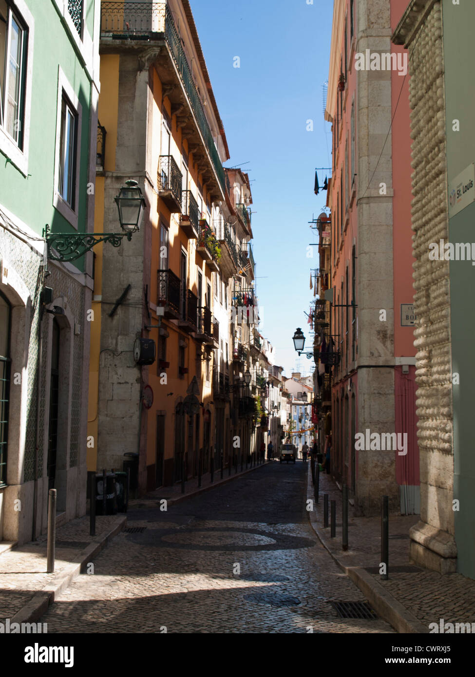 Bairro Alto neighborhood street, Lisbon Stock Photo - Alamy