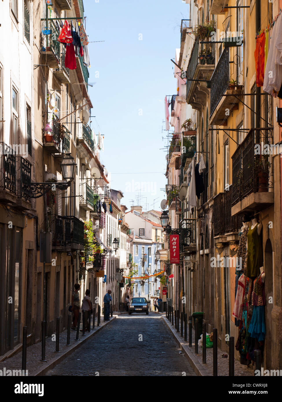 Bairro Alto neighborhood street, Lisbon Stock Photo - Alamy