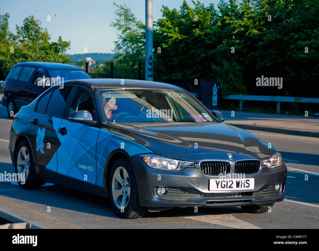 Official London 2012 Olympic Games Vehicle en route to Olympics venue ...