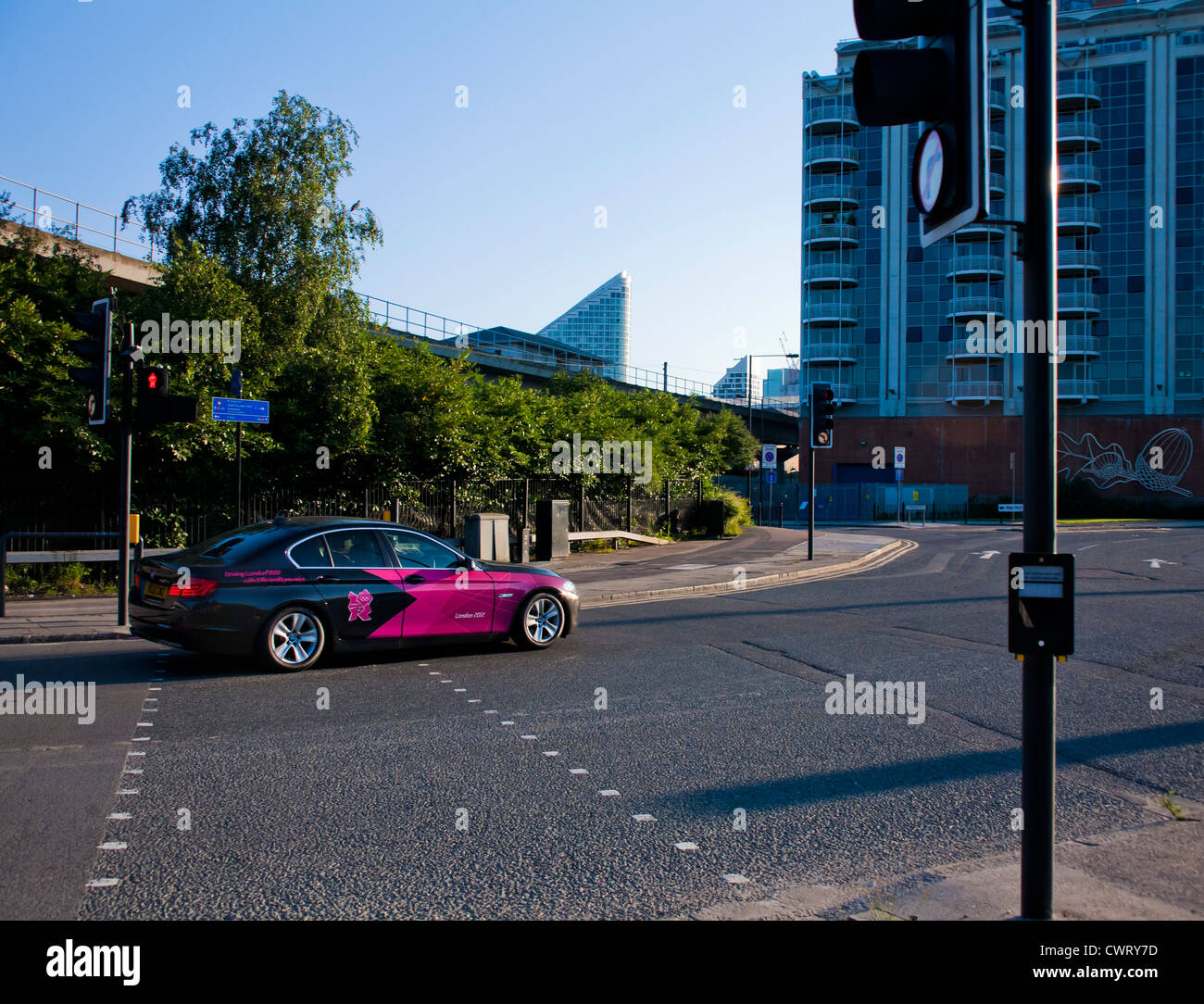 Official London 2012 Olympic Games Vehicle en route to Olympics venue ...