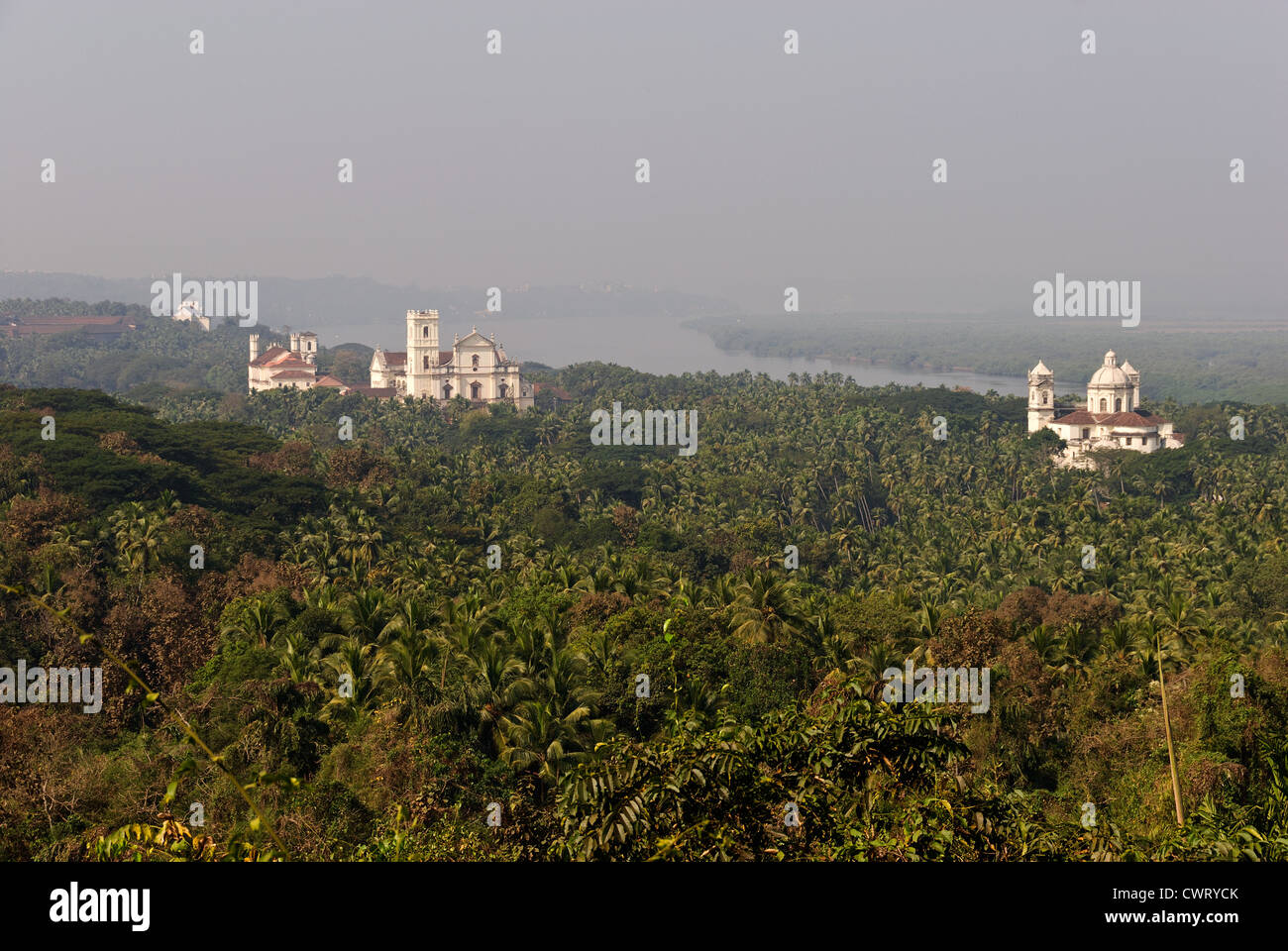 Elk201-1109 India, Goa, Old Goa churches from above Stock Photo - Alamy