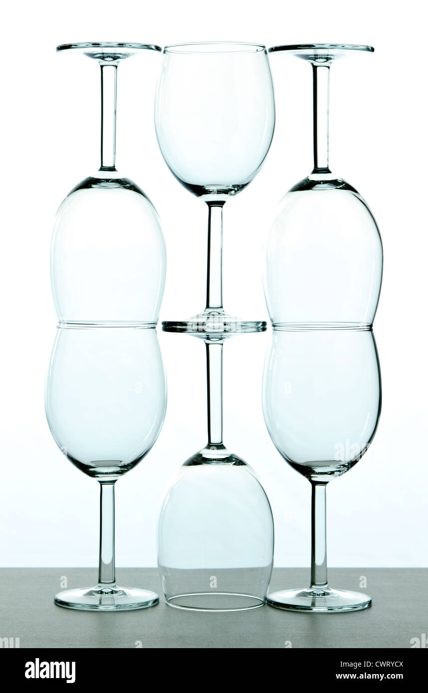 Stacked wine glasses hi-res stock photography and images - Alamy