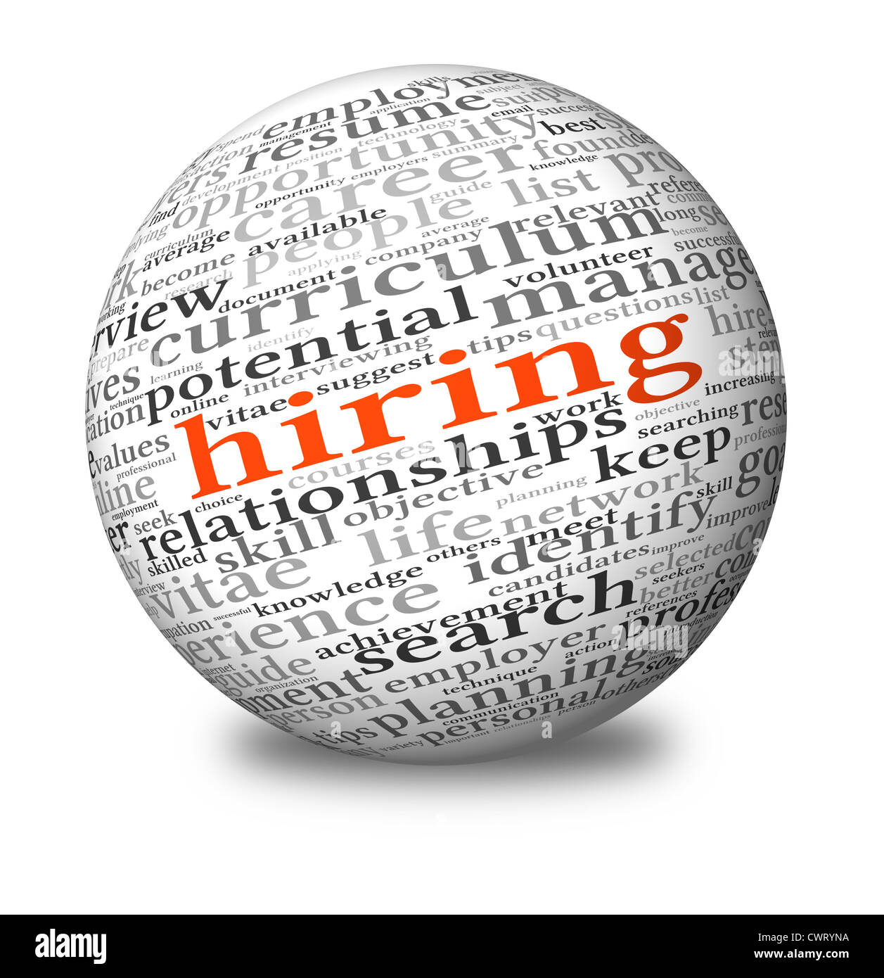 Job interview concept in word Cut Out Stock Images & Pictures - Alamy