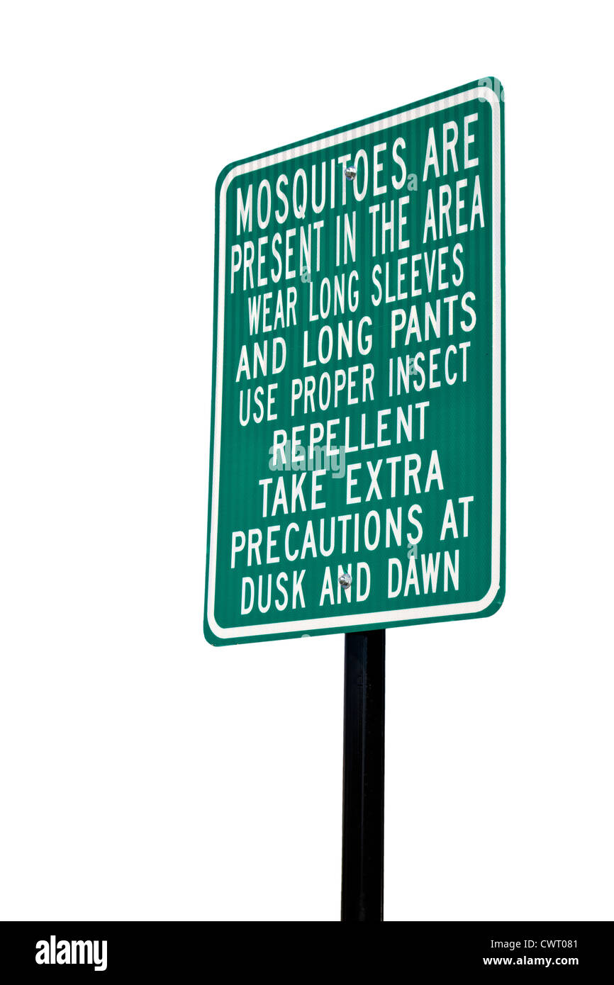 Mosquitoes warning sign Stock Photo - Alamy