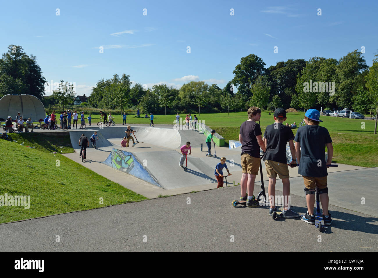 A skatepark in Priory Park, Reigate, Surrey, England, United Kingdom ...