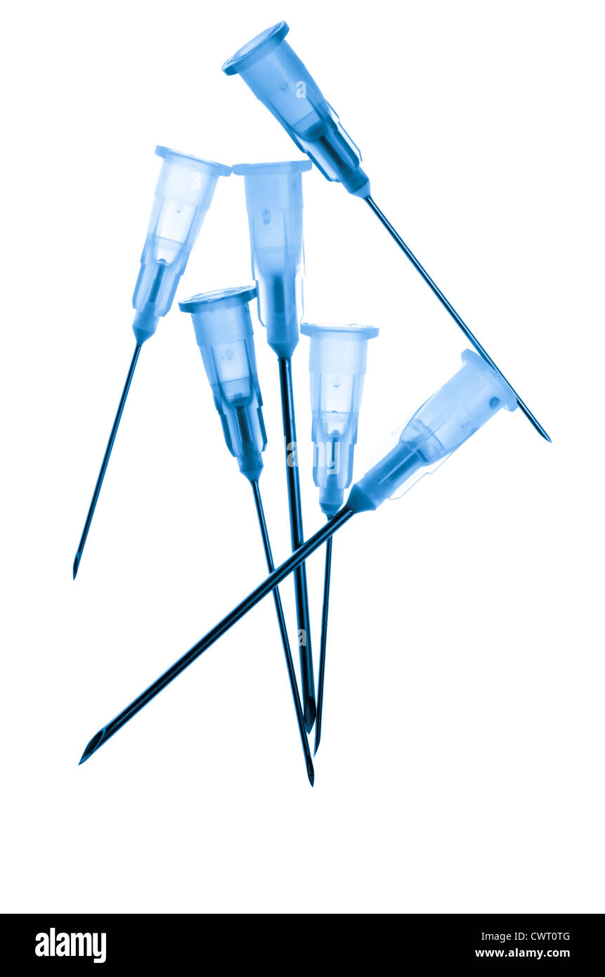 medical syringe needle isolated on white Stock Photo - Alamy