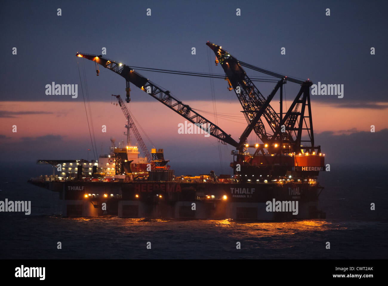 The DCV (Deepwater Construction Vessel) Thialf. A heavy lift marine ...