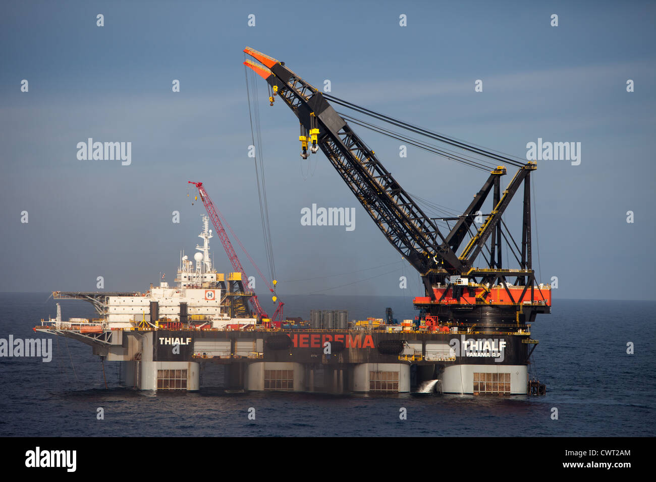The DCV (Deepwater Construction Vessel) Thialf. A heavy lift marine ...