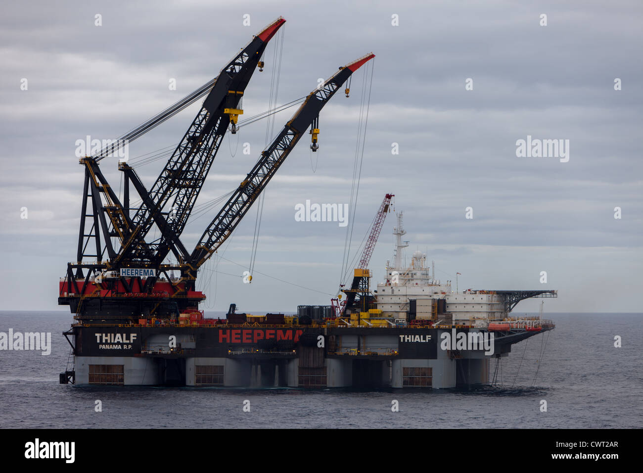 The DCV (Deepwater Construction Vessel) Thialf. A heavy lift marine ...