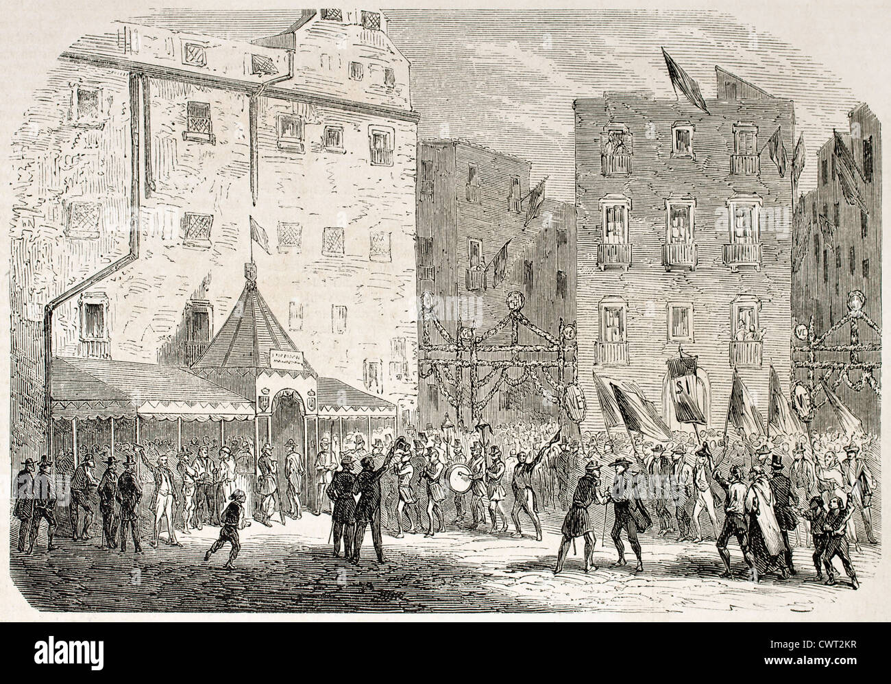 Neapolitan people coming to meeting for annexation to Italy Stock Photo ...