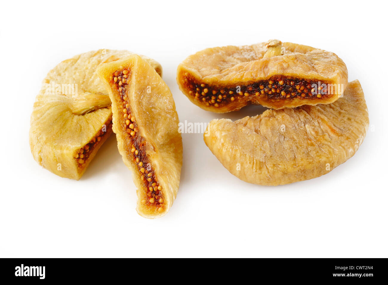 dried fig on white background Stock Photo - Alamy