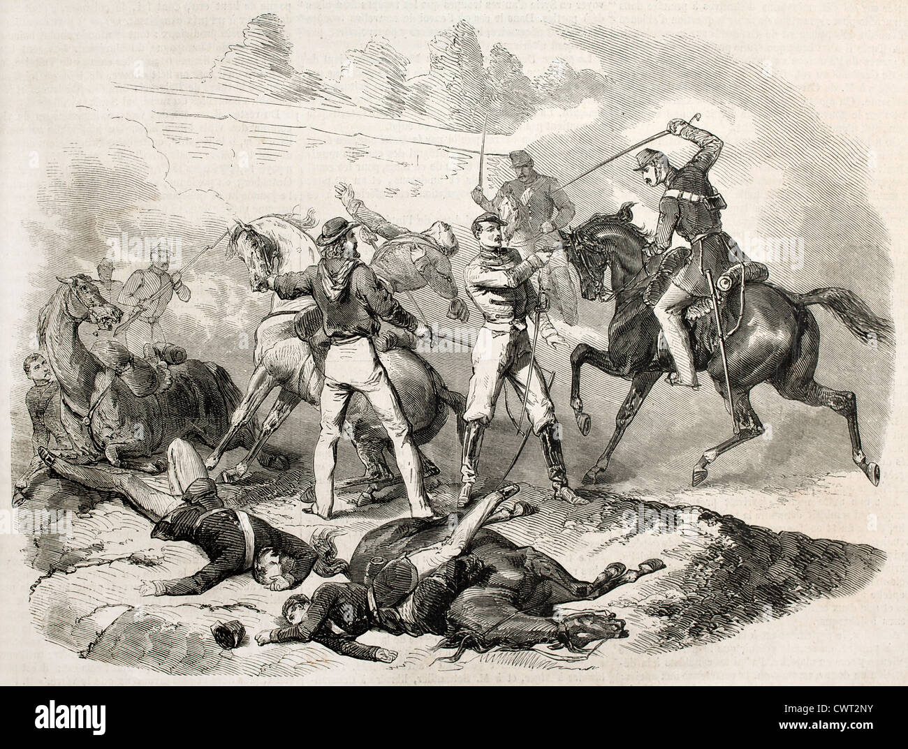 Garibaldi fighting in the battle of Milazzo, Sicily Stock Photo - Alamy