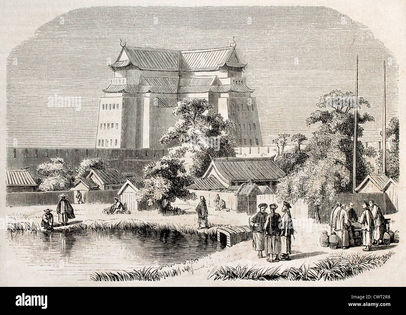 Beijing old city tower Stock Photo - Alamy