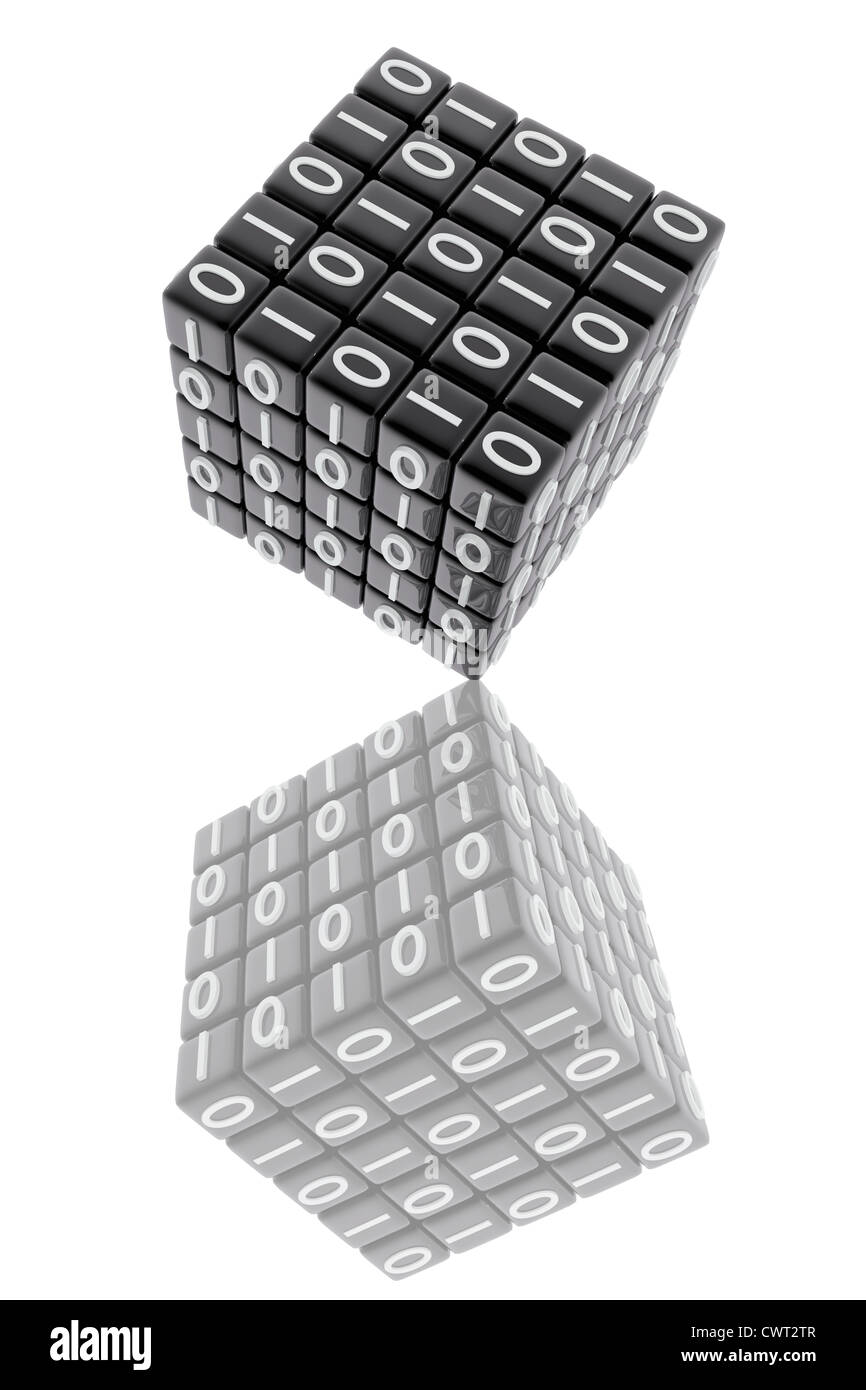 One cube with binary numbers Stock Photo - Alamy