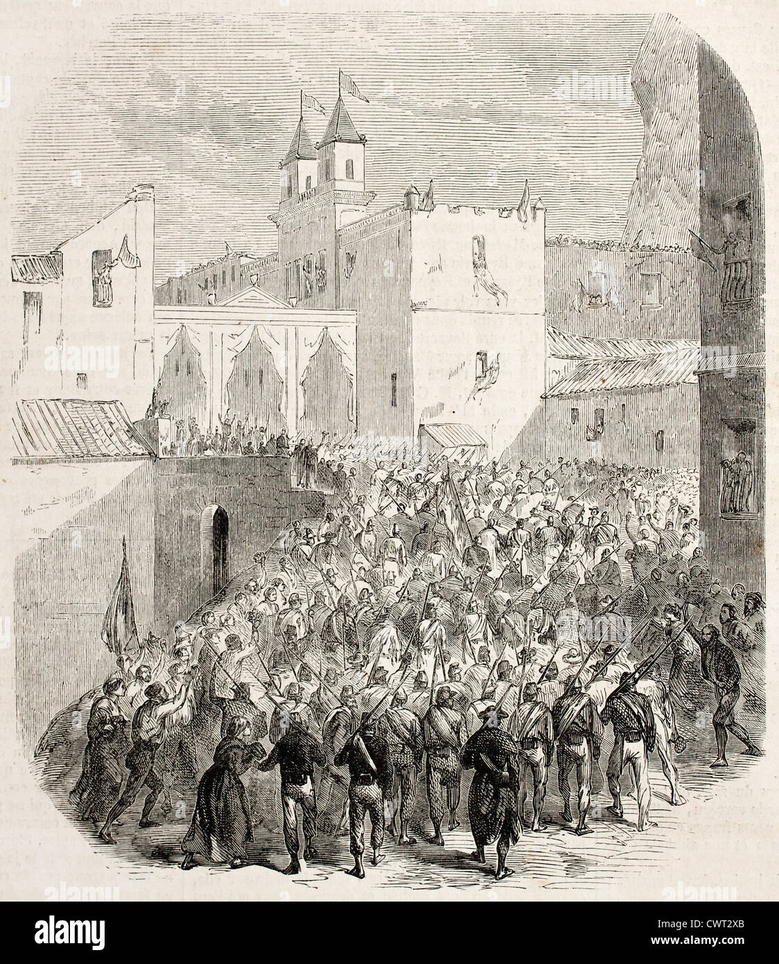 General Medici troops entrance in Cefalu, Sicily Stock Photo - Alamy