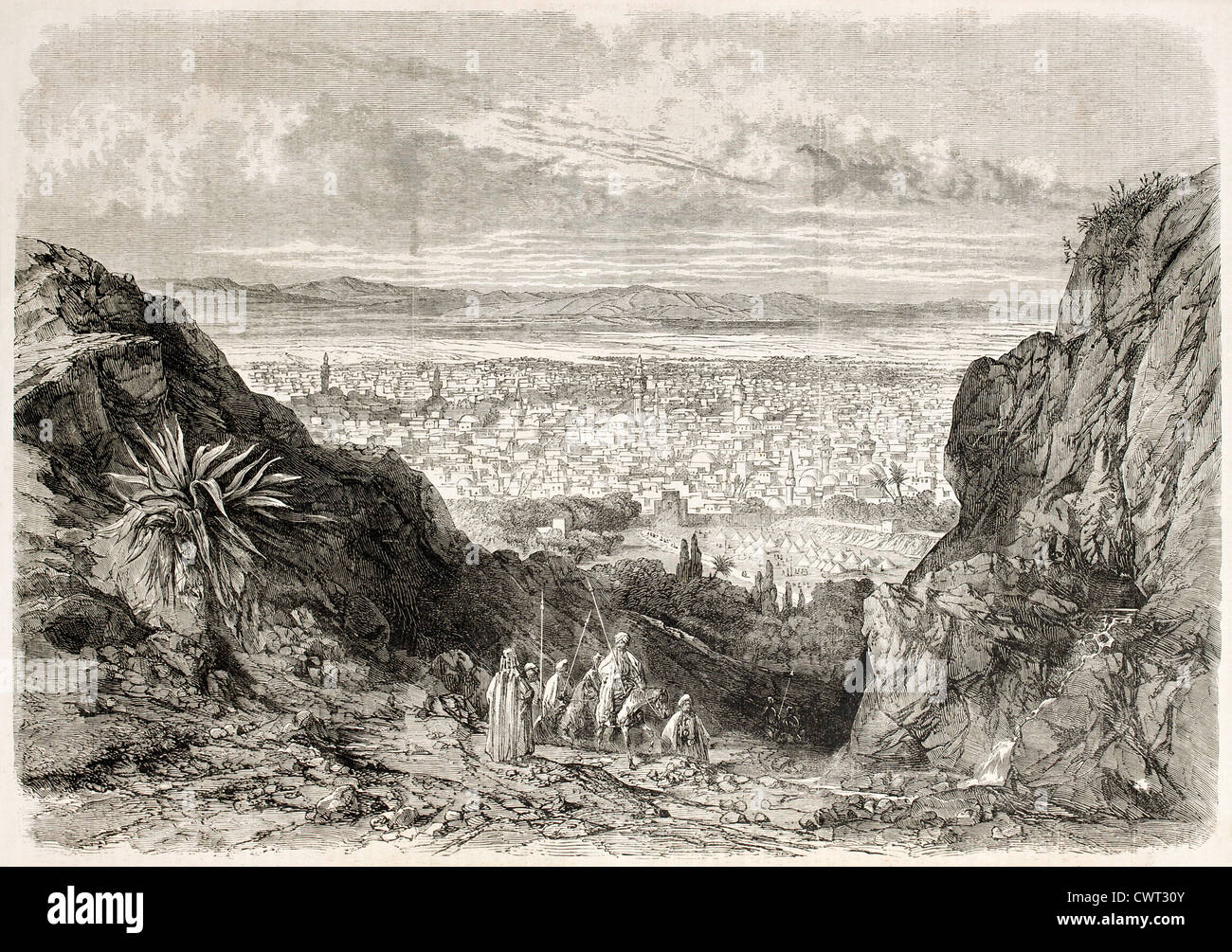 Damascus old view Stock Photo - Alamy