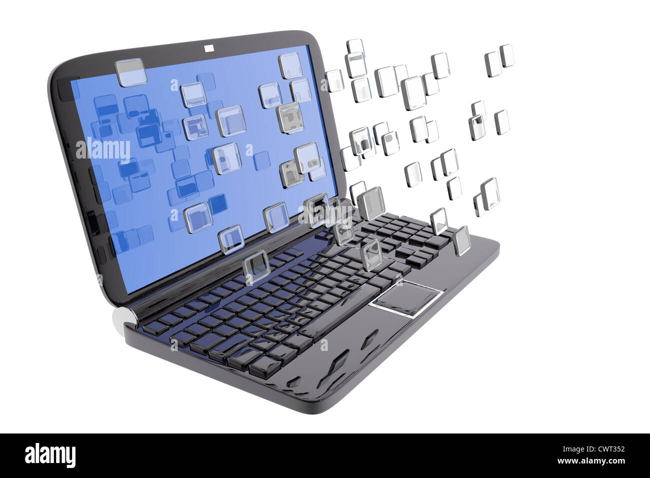 Laptop and digital files Stock Photo - Alamy