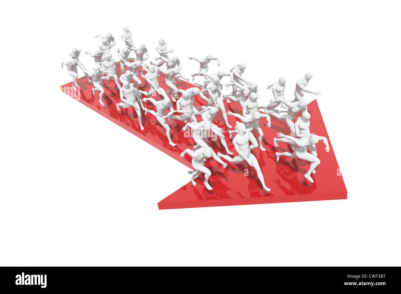 Group of people running in one direction Stock Photo - Alamy