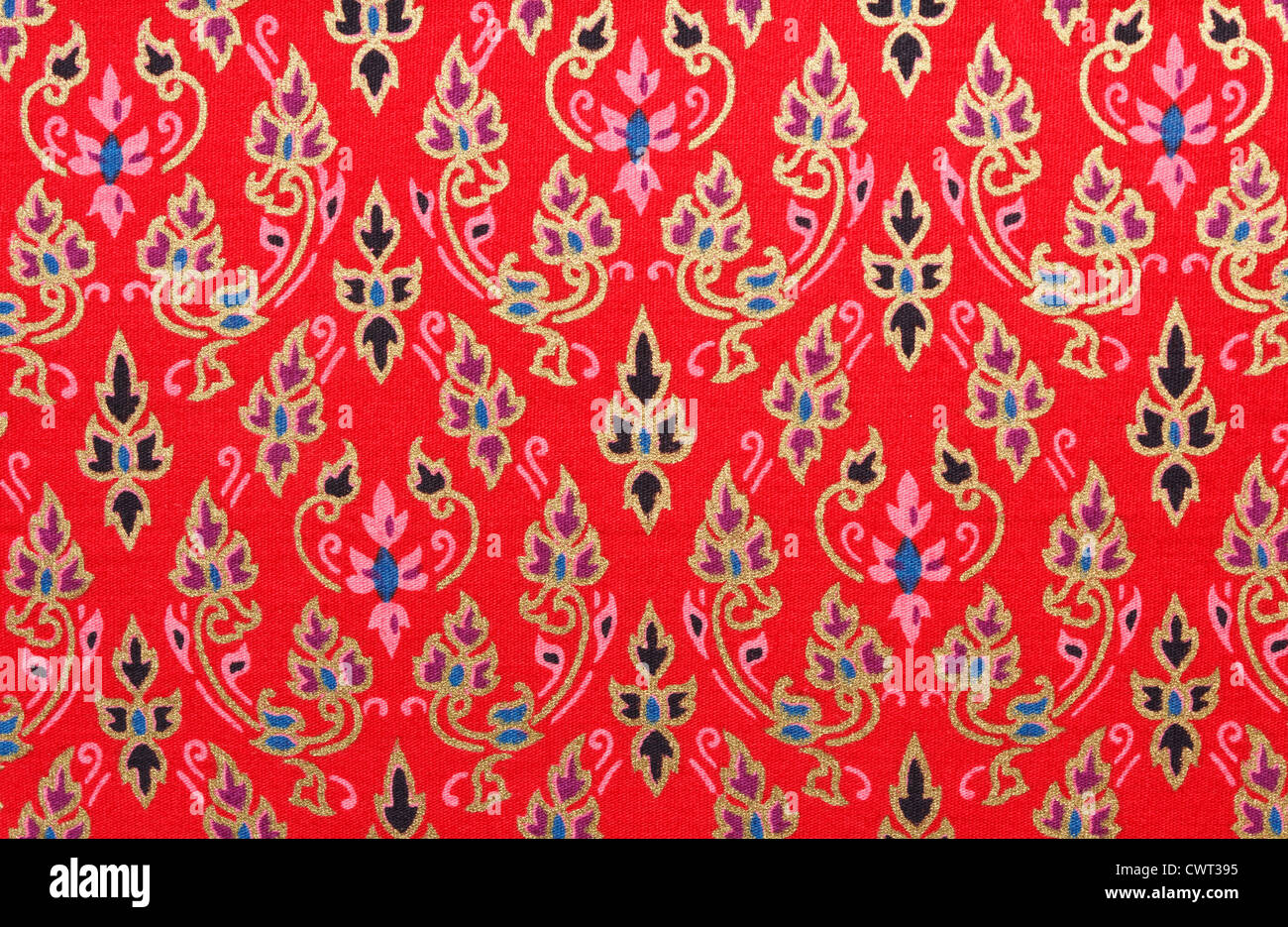 Texture of traditional Thai style cotton fabric Stock Photo - Alamy