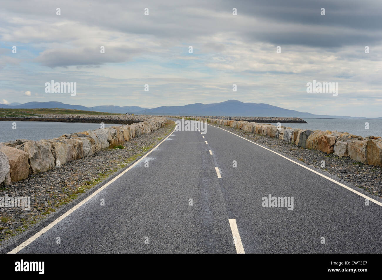 Road causeway crossing sea Stock Photo - Alamy
