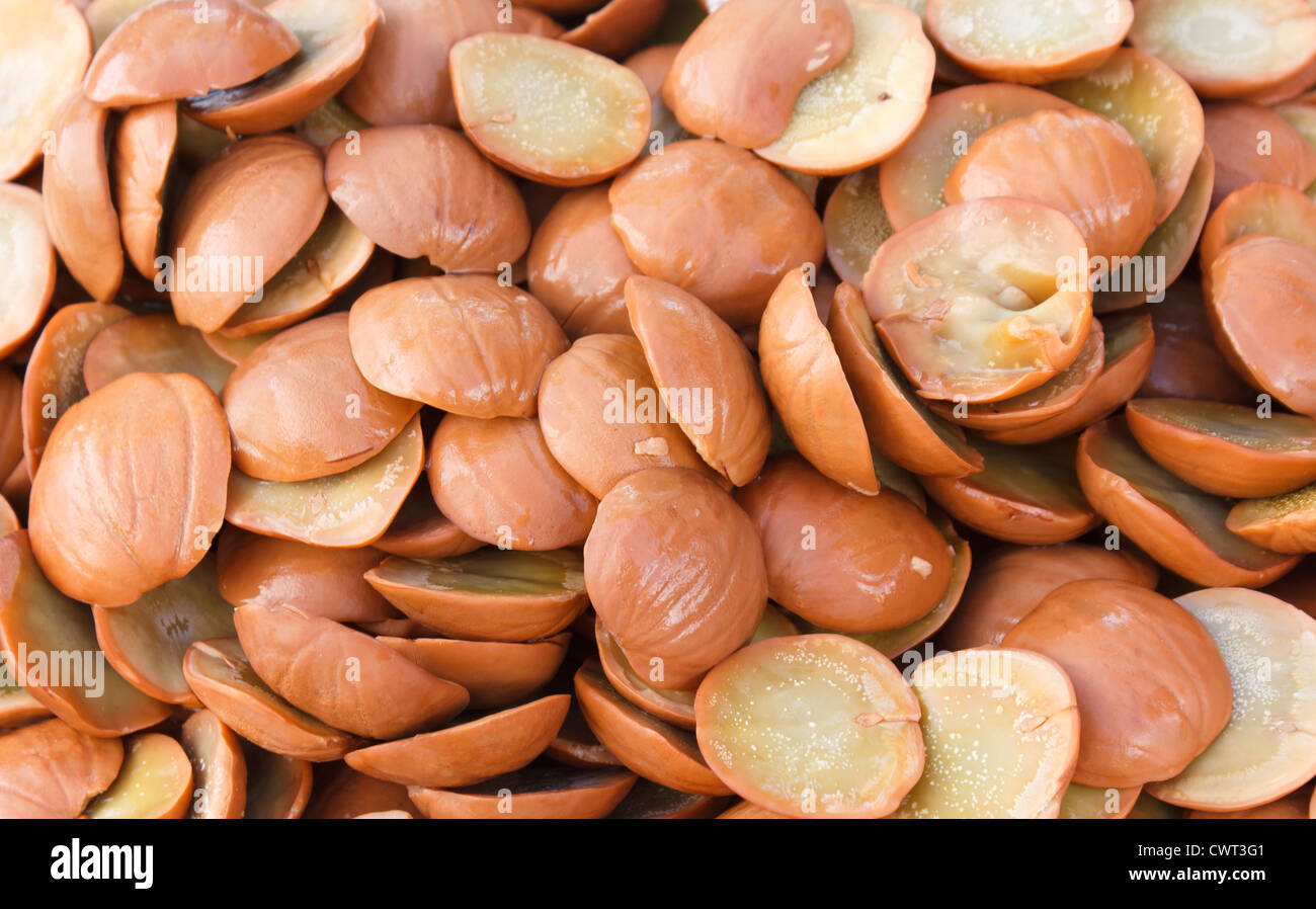 Boiled Luk Nieng, Djenkol bean fruit (Archidendron jiringa Nielsen ...