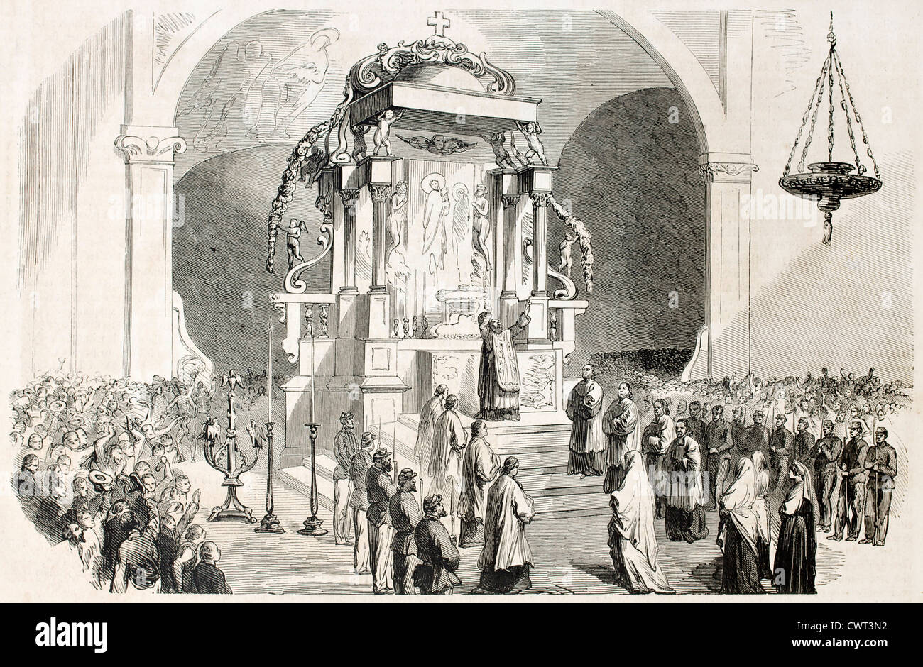 Messina cathedral interior, Italy Stock Photo - Alamy