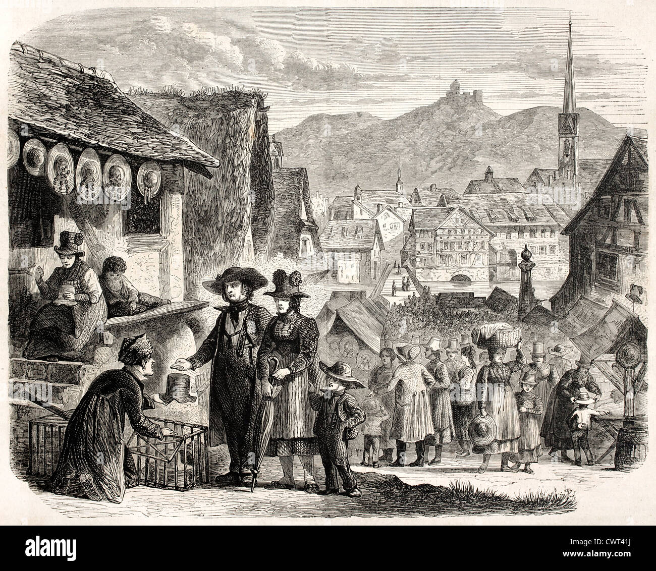 Straw hat fair in Triberg Stock Photo - Alamy