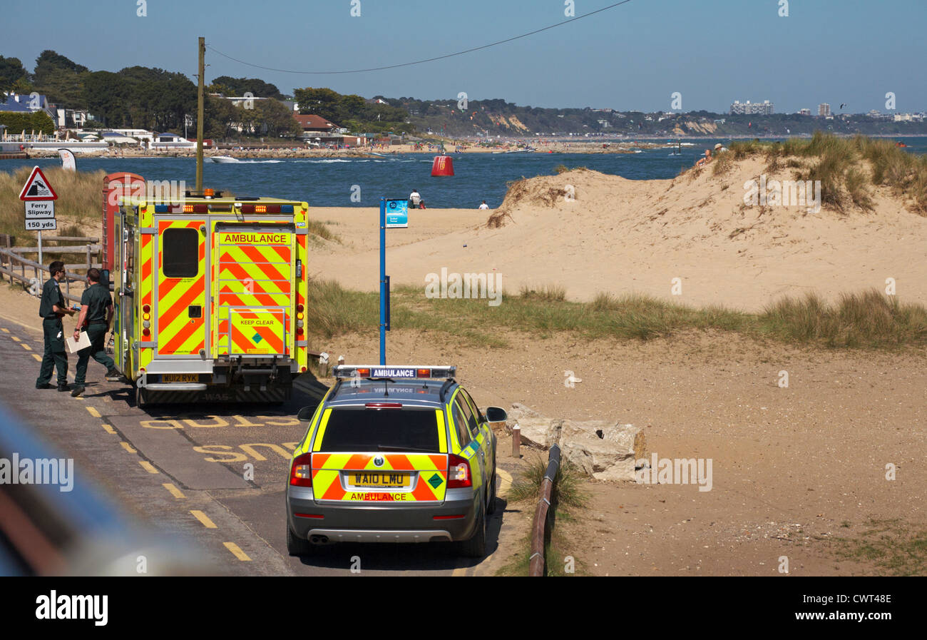 Ambulances at Studland beach, Dorset UK in May Stock Photo - Alamy