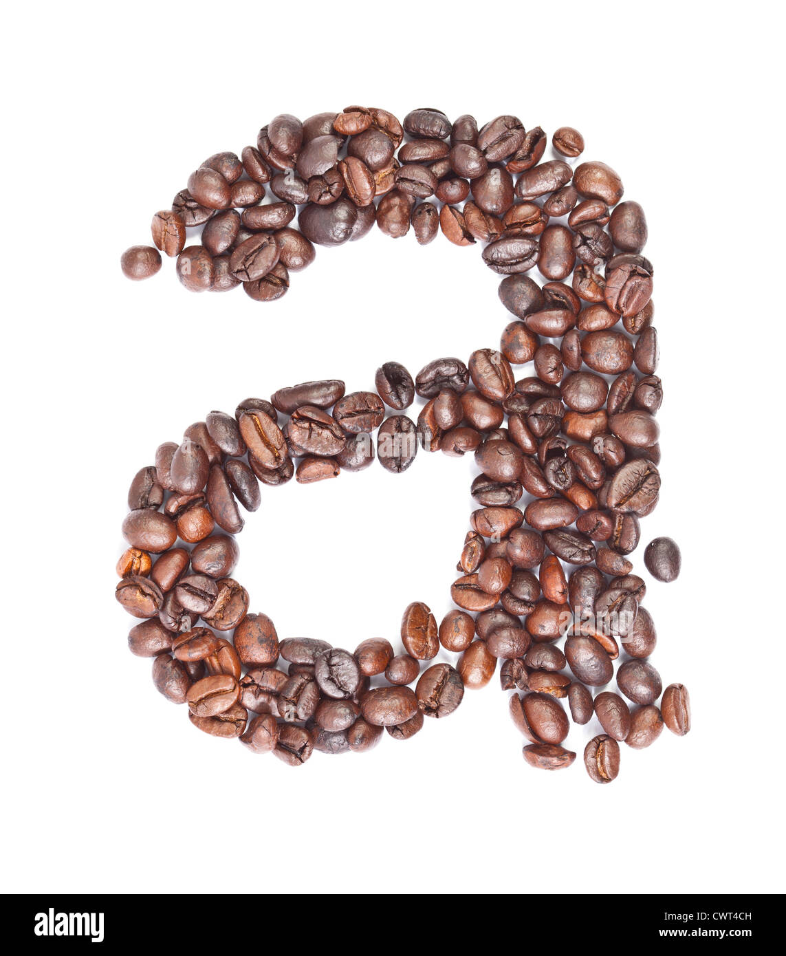 a, Alphabet from coffee beans on white background Stock Photo - Alamy