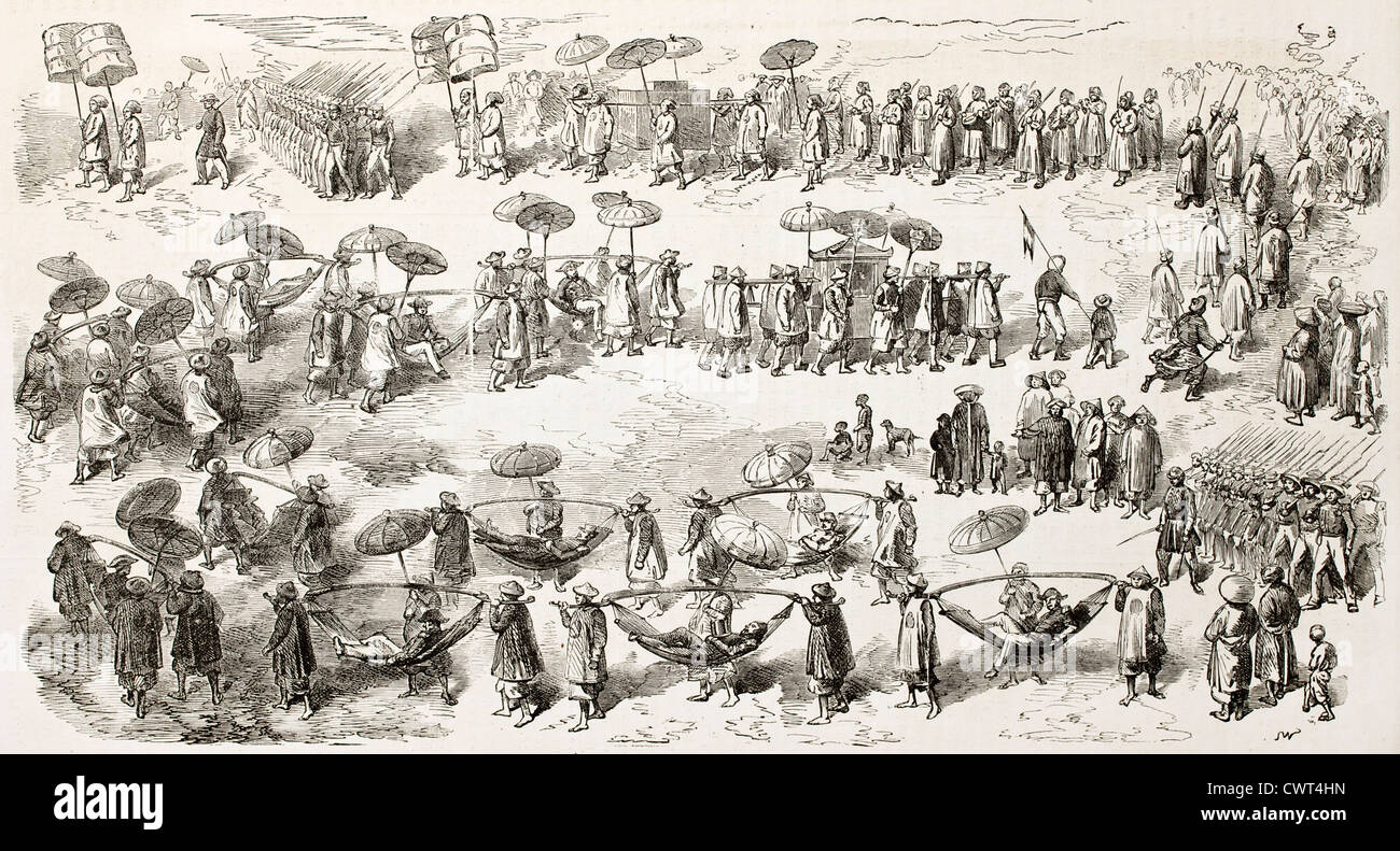 Vice-Admiral Louis Adolphe Bonard going to sign peace treaty Stock ...