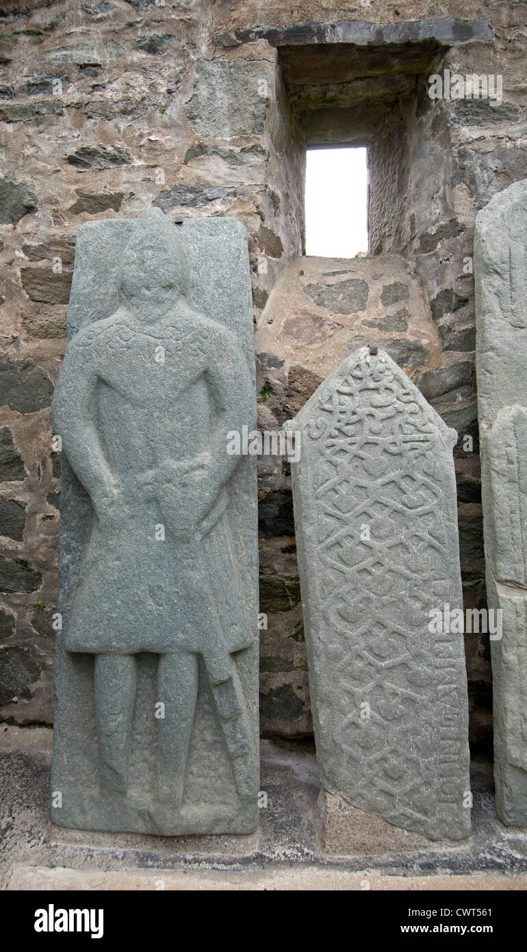 Medieval Carved Stone slabs in the Kilmartin Churchyard Mausoleum ...