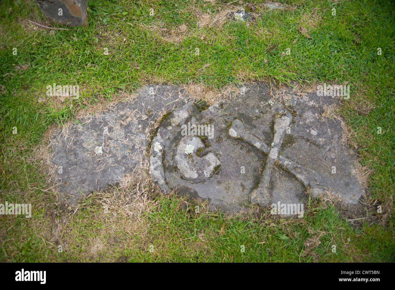 Gravestone slab in the Kilmartin Churchyard Cemetary burial Ground ...