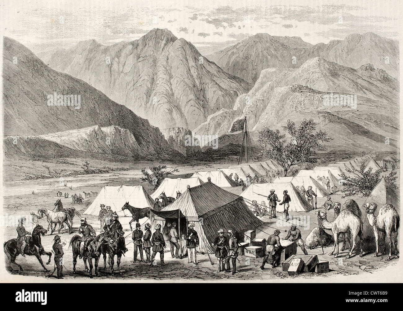 British headquarters along the way to Senafe, Abyssinia Stock Photo - Alamy