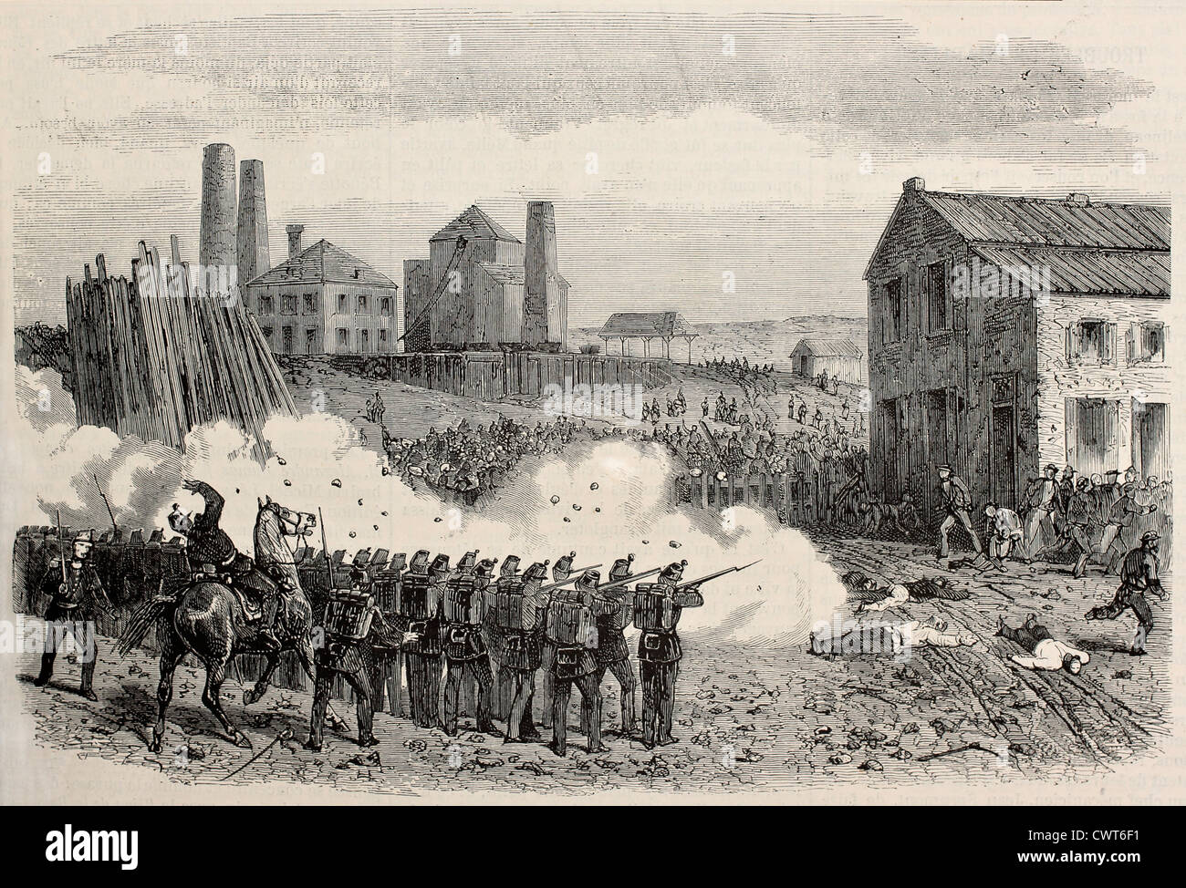 Riot repression at Epine cool mine, Belgium Stock Photo - Alamy